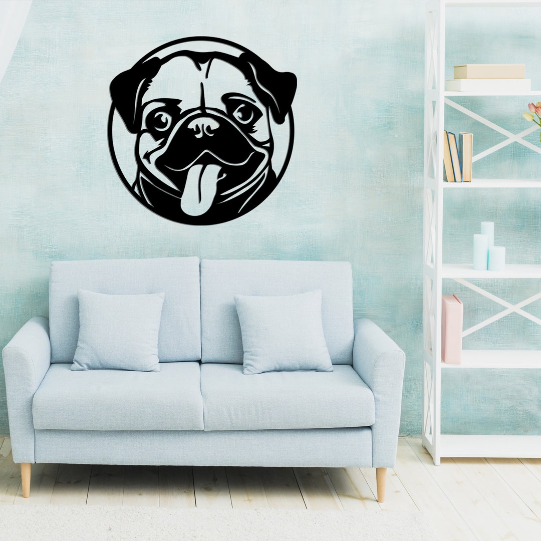 Pug Wall Decor, Metal Wall Art, Metal Wall Decor, Metal Wall Sign ...