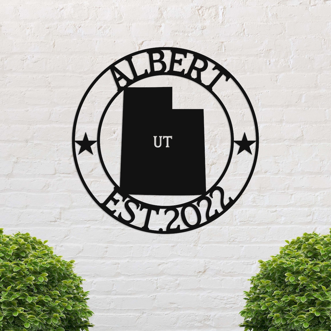 Utah Custom Metal Sign, Ut State Sign, Utah Welcome Sign, Metal Name ...