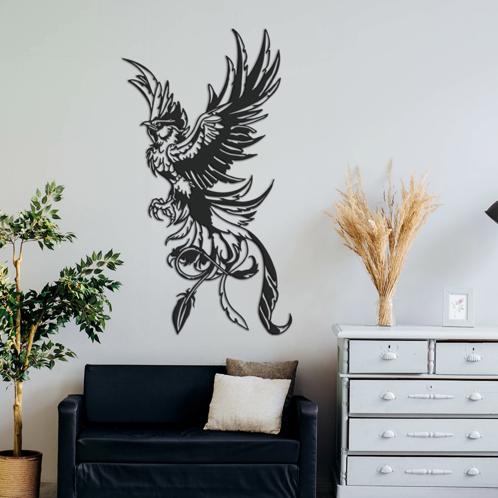 Phoenix Wall Decormetal Wall Artmetal Wall Decormetal Wall | Etsy