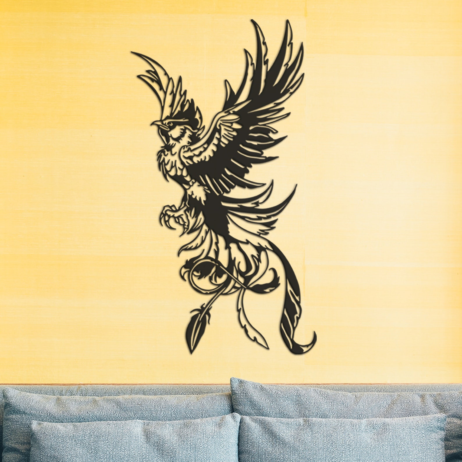 Phoenix Wall Decormetal Wall Artmetal Wall Decormetal Wall | Etsy