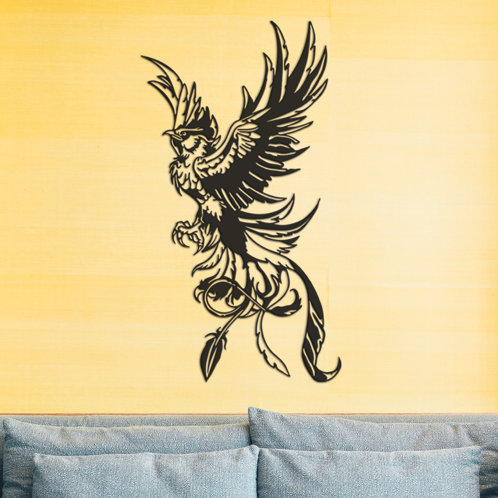 Phoenix Wall Decor,metal Wall Art,metal Wall Decor,metal Wall Sign ...