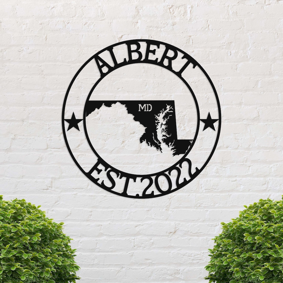 Maryland Custom Metal Sign, Md State Sign, Maryland Welcome Sign, Metal ...