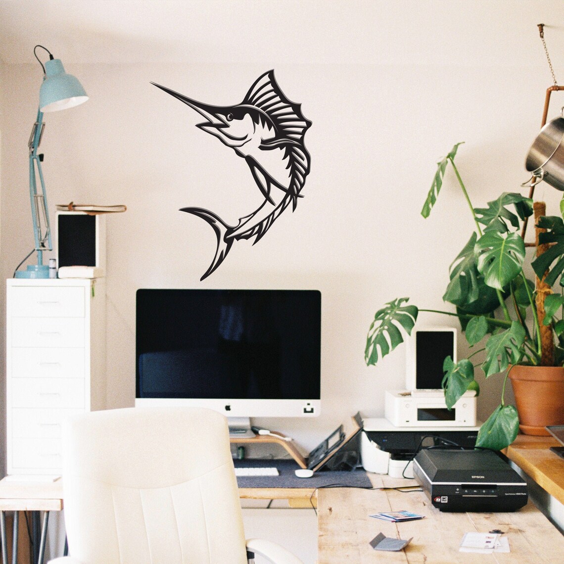 Swordfish Metal Wall Decor Metal Wall Art Minimalist Design - Etsy