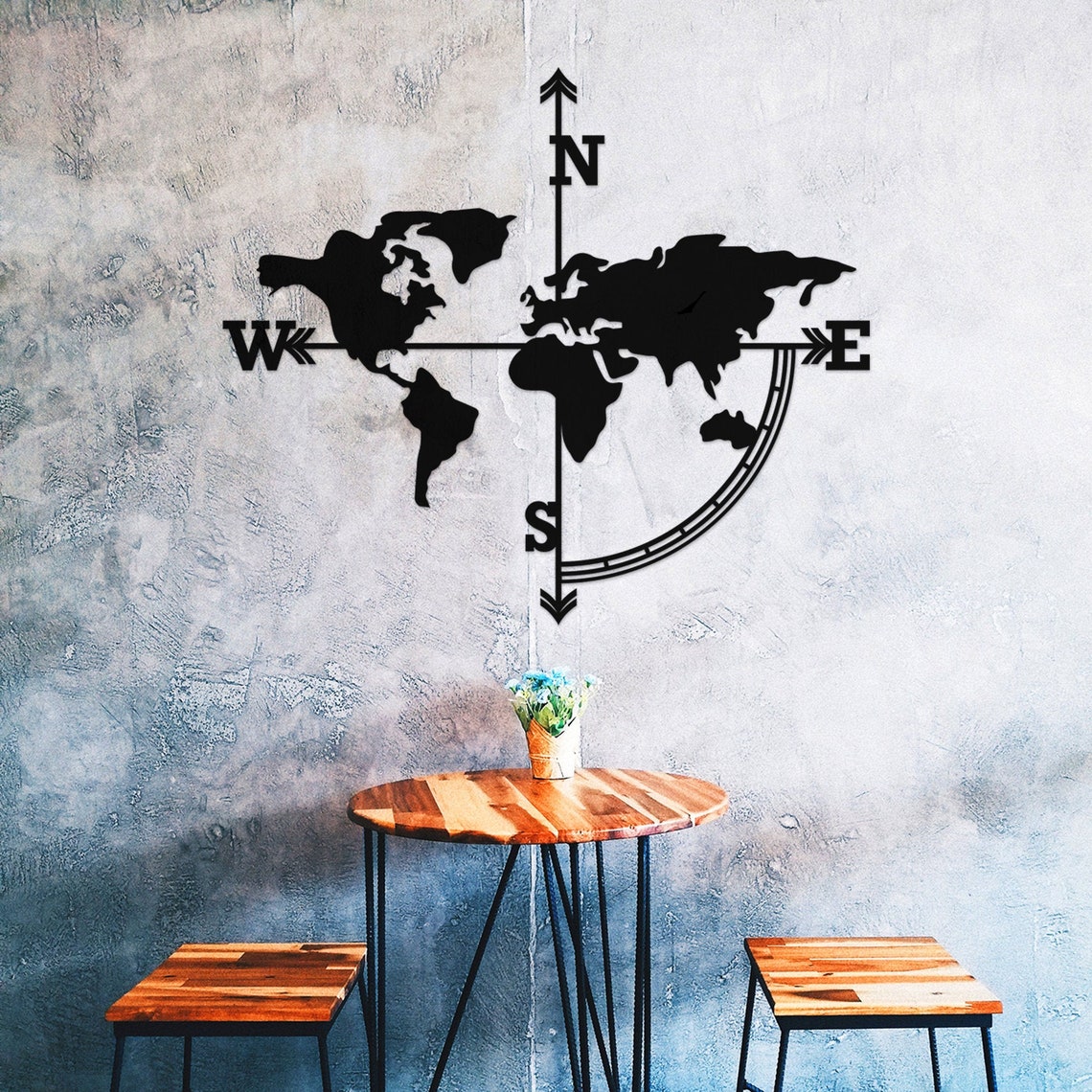 Metal World Map Metal Wall Decor Metal Wall Art - Etsy