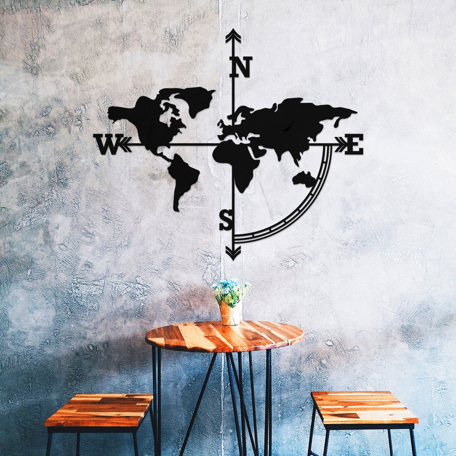 Metal World Map Metal Wall Decor Metal Wall Art - Etsy