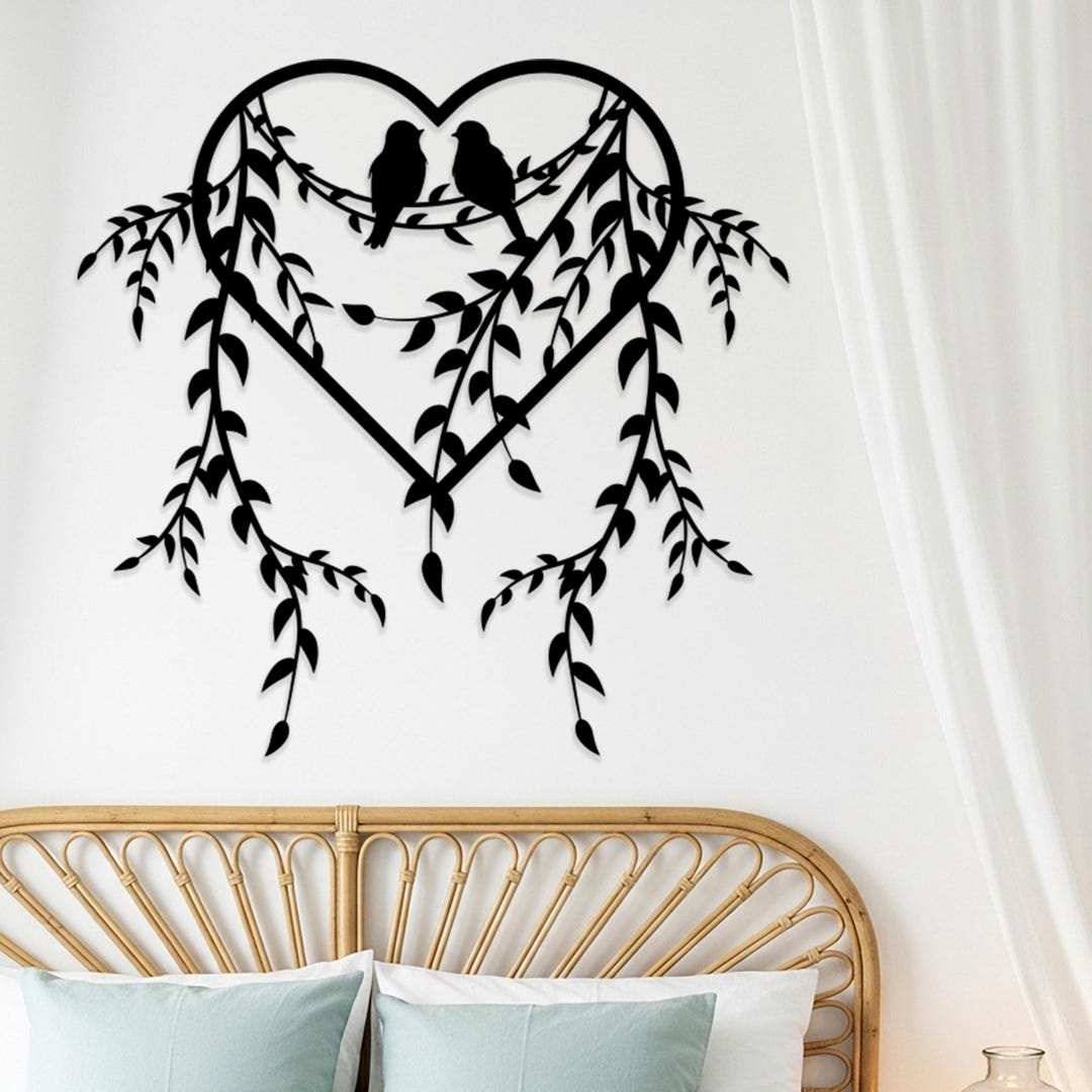 Birds on Ivy Metal Wall Decor, Bird Wall Art, Gifts for Bird Lovers ...