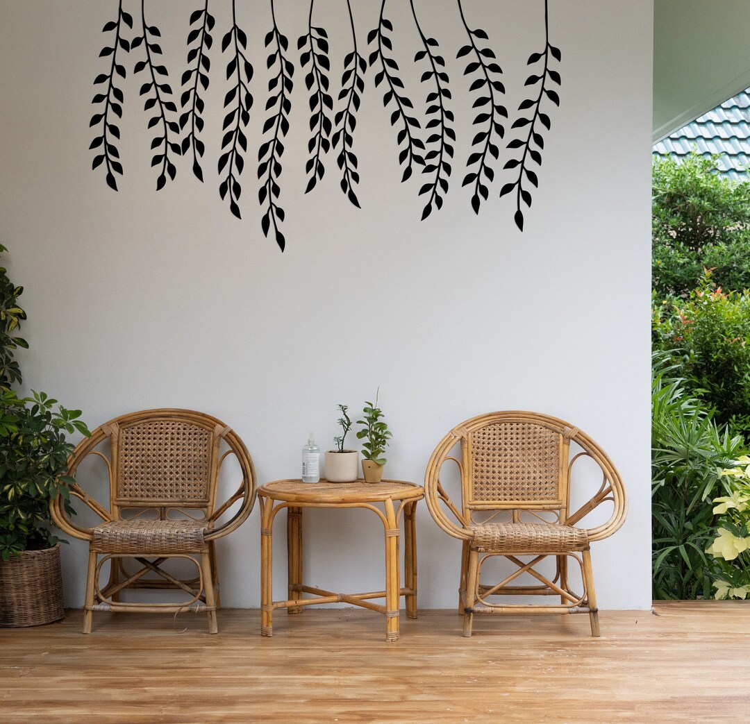 Metal Ivy Wall Decor, Ivy Metal Wall Art, Outdoor Plant Wall Art, Boho ...