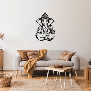 Ganesha Metal Wall Art, Spiritual Wall Decor, Ganesha Wall Decor, Lord ...