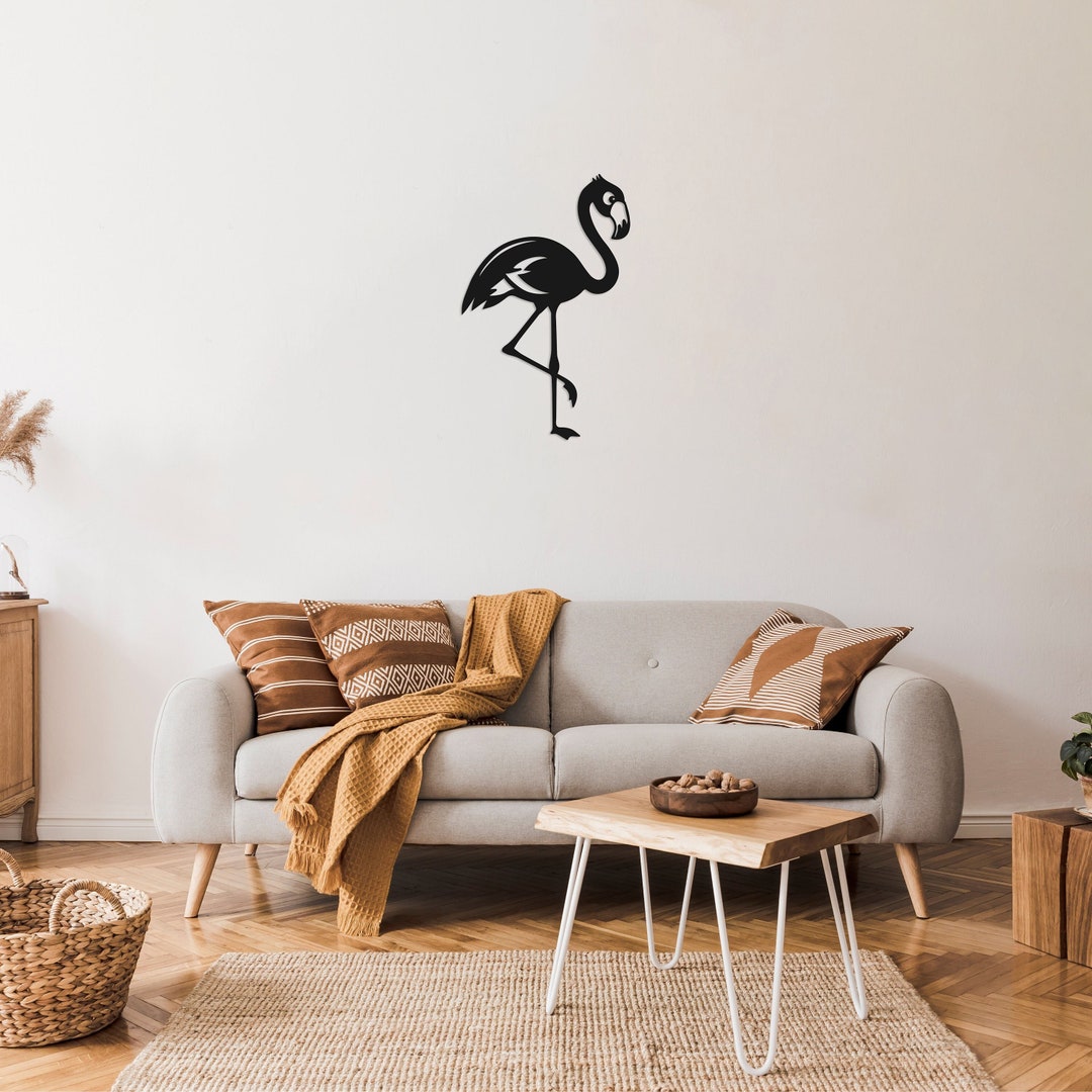 Metal Flamingo Wall Art, Flamingo Outdoor Wall Decor, Nursery Animal ...