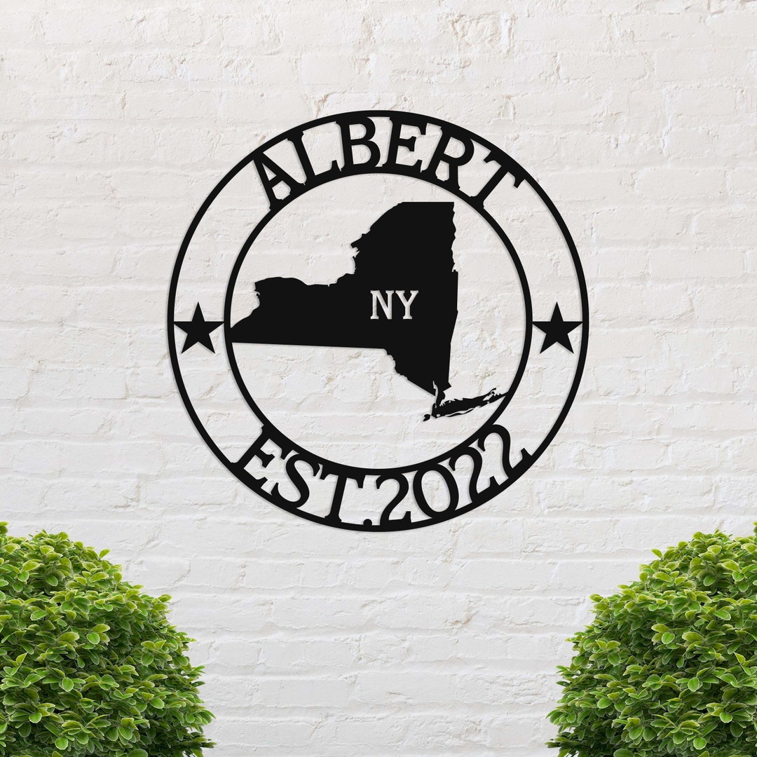 New York Custom Metal Sign, Ny State Sign, New York Welcome Sign, Metal ...
