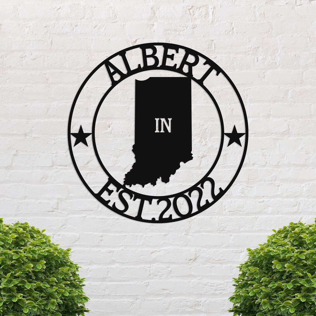 Indiana Custom Metal Sign, in State Sign, Indiana Welcome Sign, Metal ...