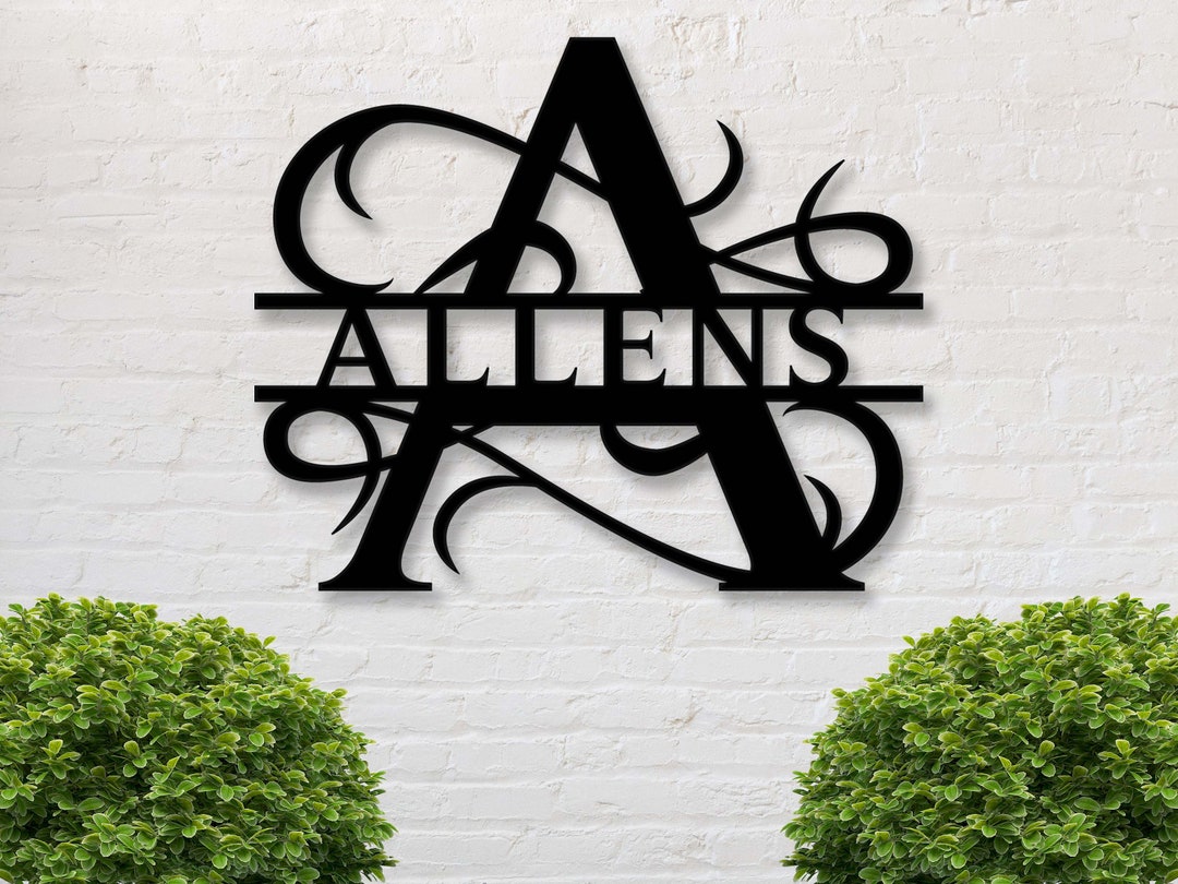 Personalized Family Name Metal Sign, Custom Metal Name Sign, Metal Wall ...