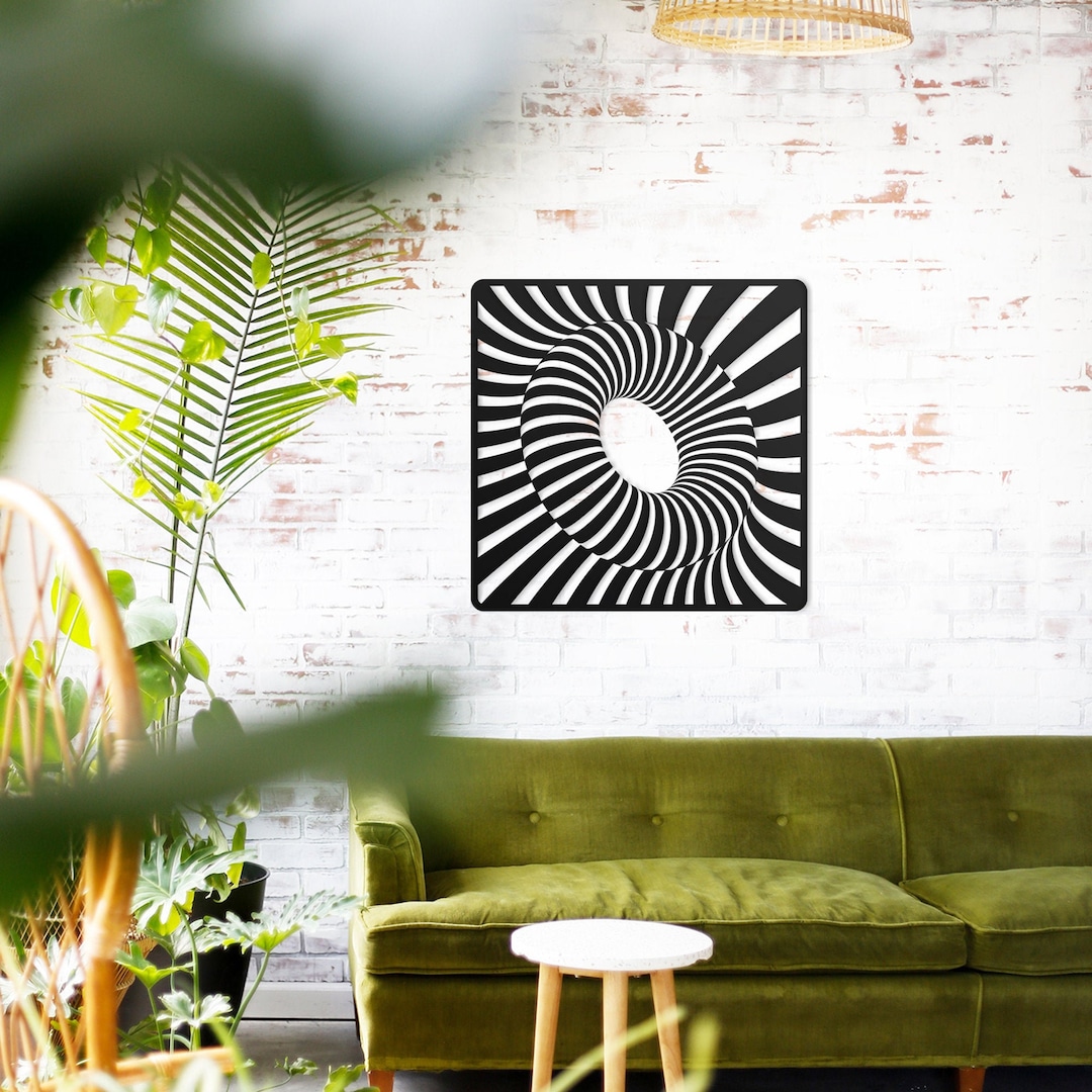 Optical Illusion Wall Decor, Metal Wall Decor, Metal Wall Art, Vortex ...