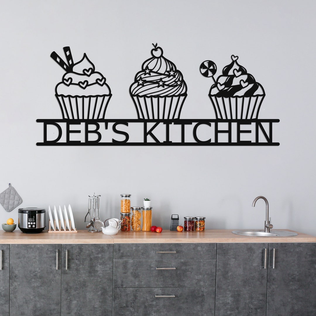 Custom Metal Kitchen Wall Decor, Personalized Patisserie Cake Sign ...