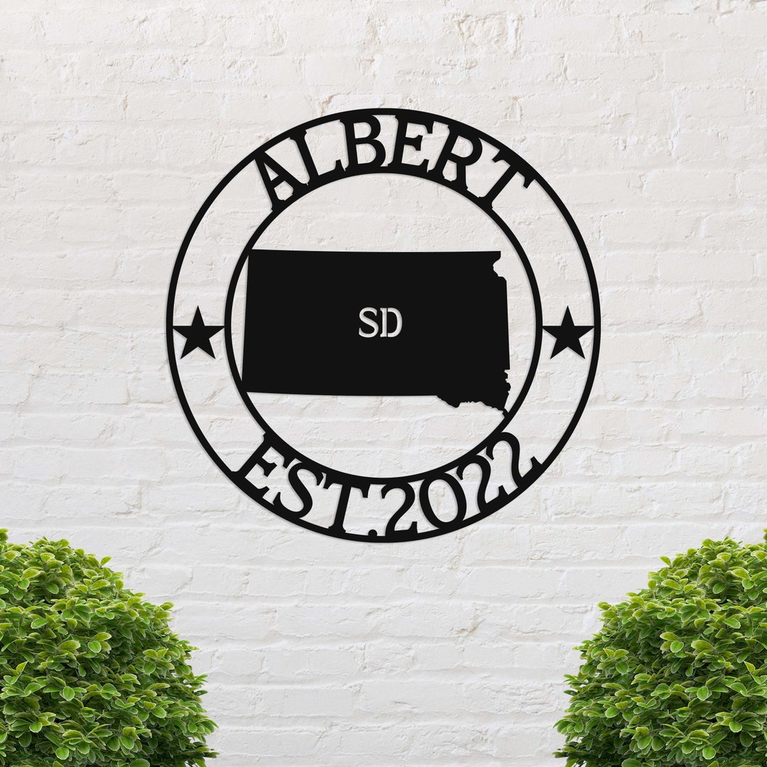 South Dakota Custom Metal Sign, Sd State Sign, South Dakota Welcome ...