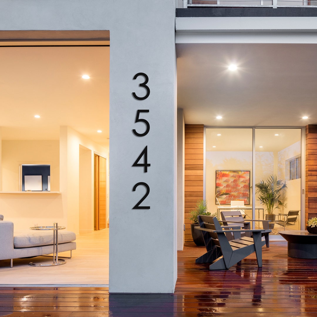 Modern House Number Custom Sign, Address Number Metal Sign, Custom Home ...