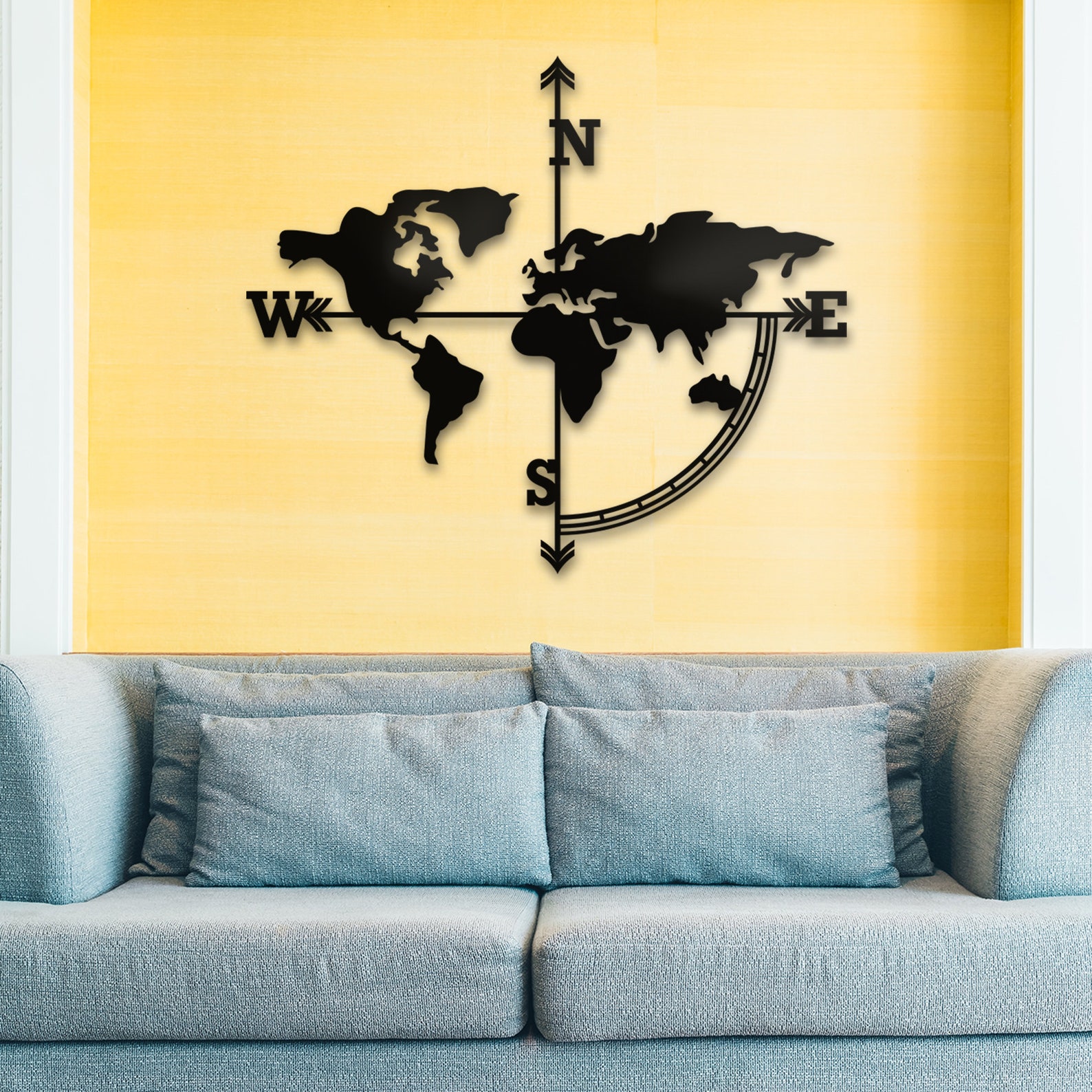 Metal World Map Metal Wall Decor Metal Wall Art - Etsy