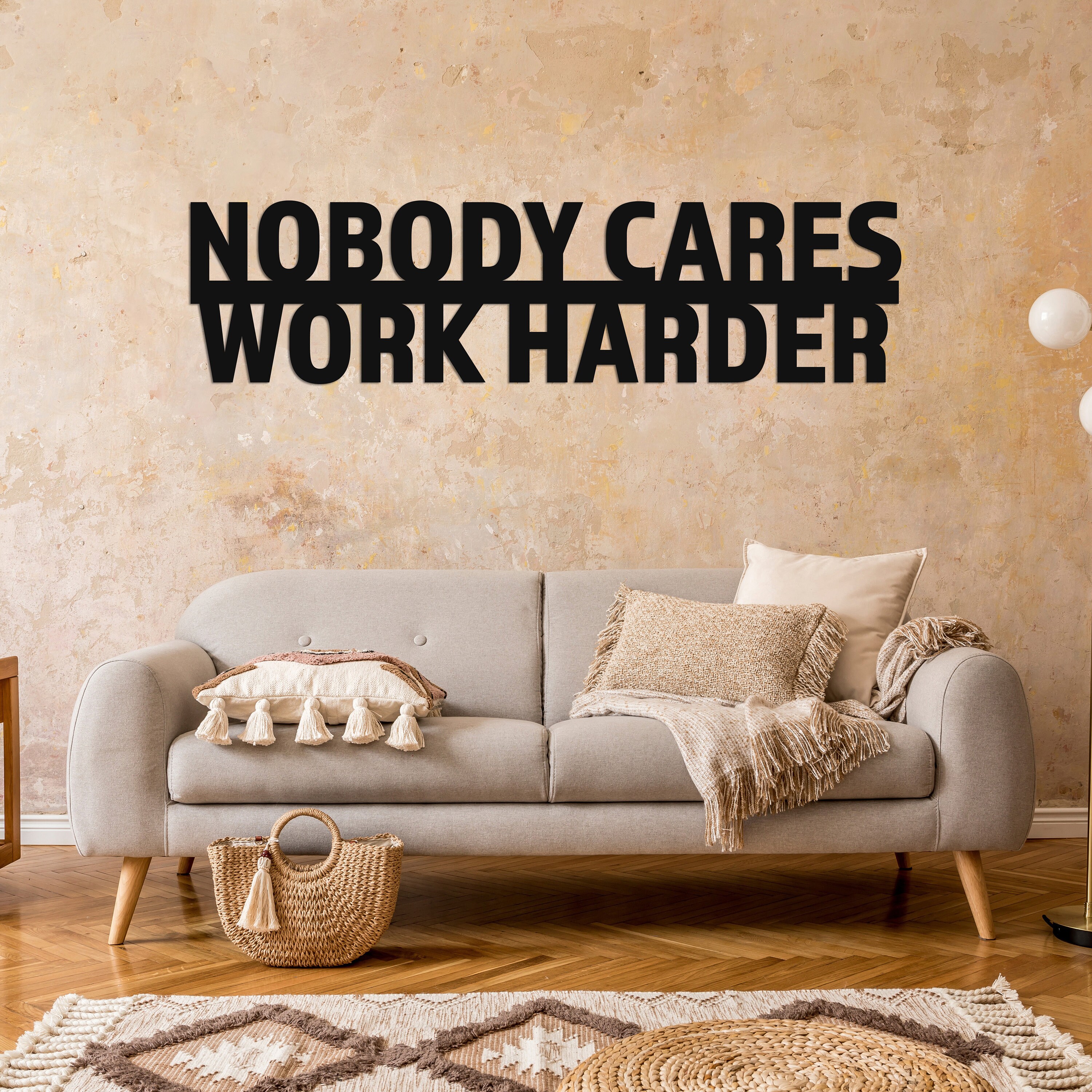 Nobody Cares Work Harder Sign, Metal Workout Sign, Home Gym Decor ...