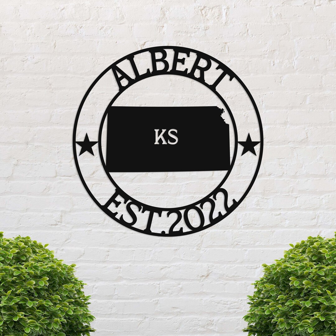 Kansas Custom Metal Sign, Ks State Sign, Kansas Welcome Sign, Metal ...