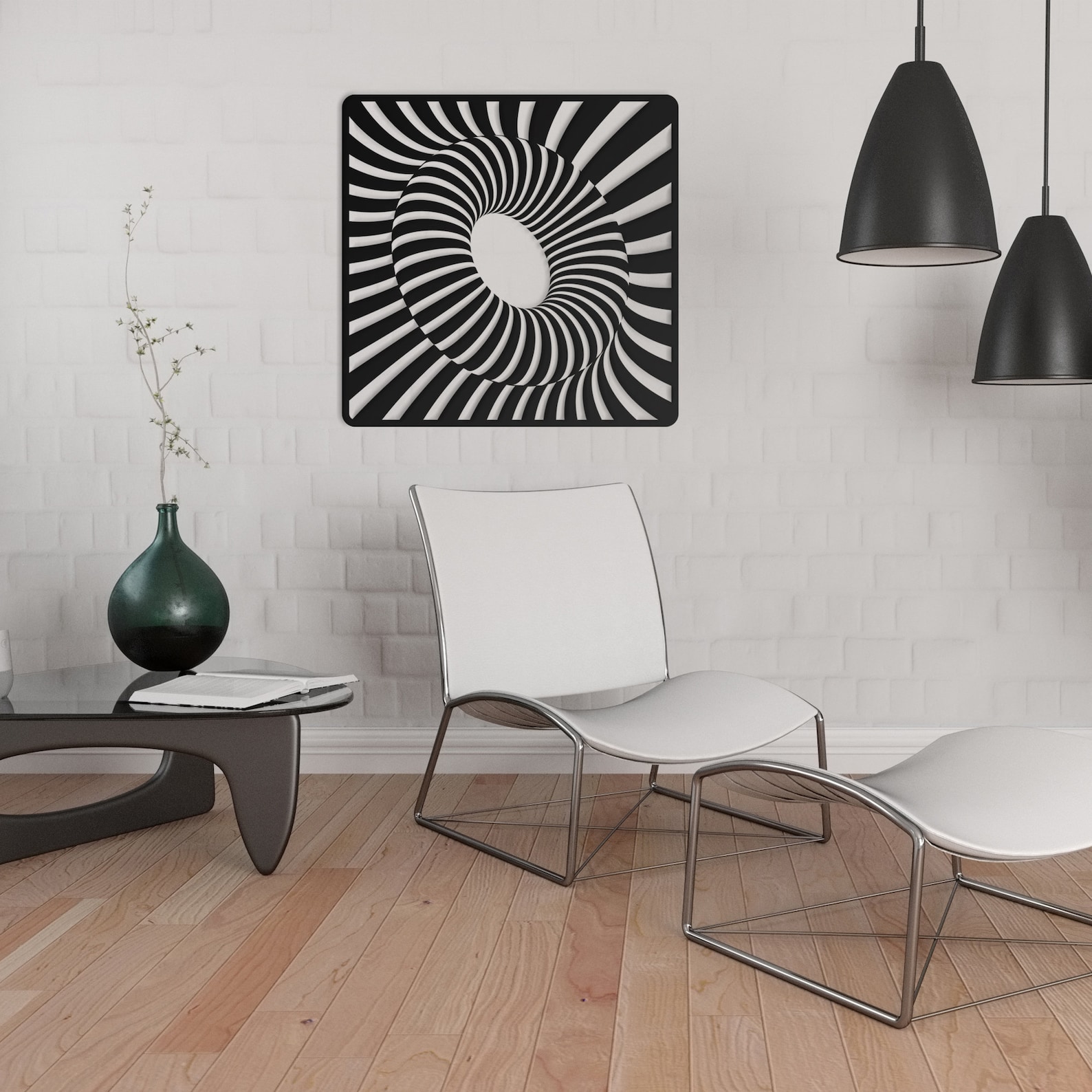 Optical Illusion Wall Decor, Metal Wall Decor, Metal Wall Art, Vortex ...