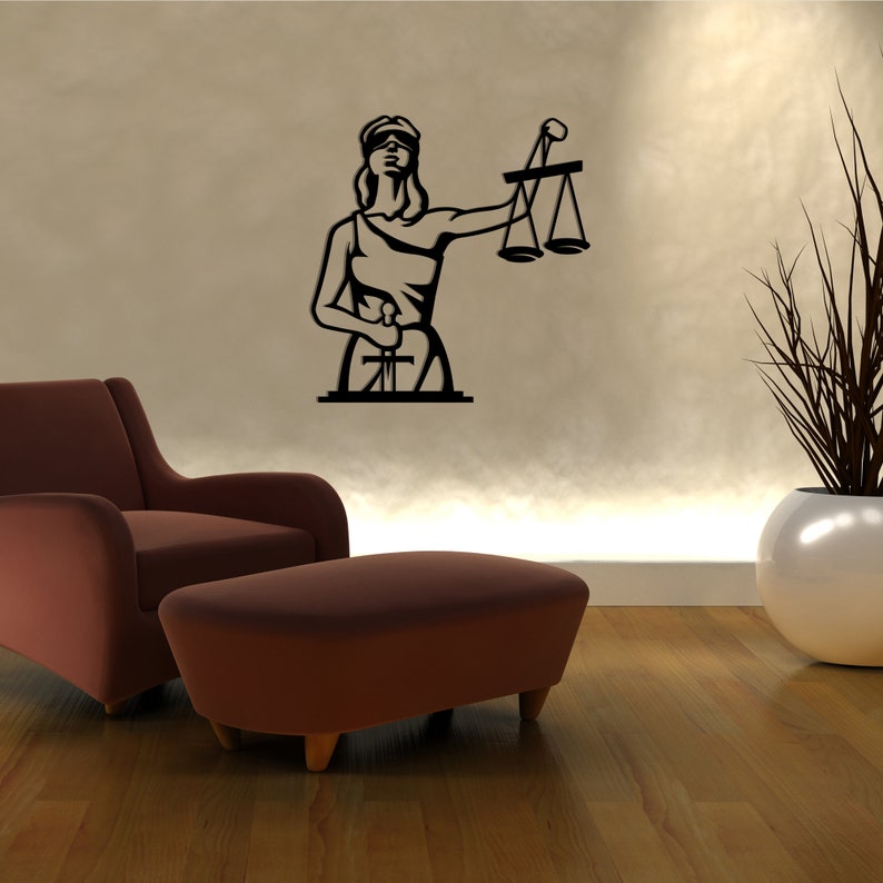 Lady Justice Wall Decor Themis Metal Wall Art Metal Wall | Etsy