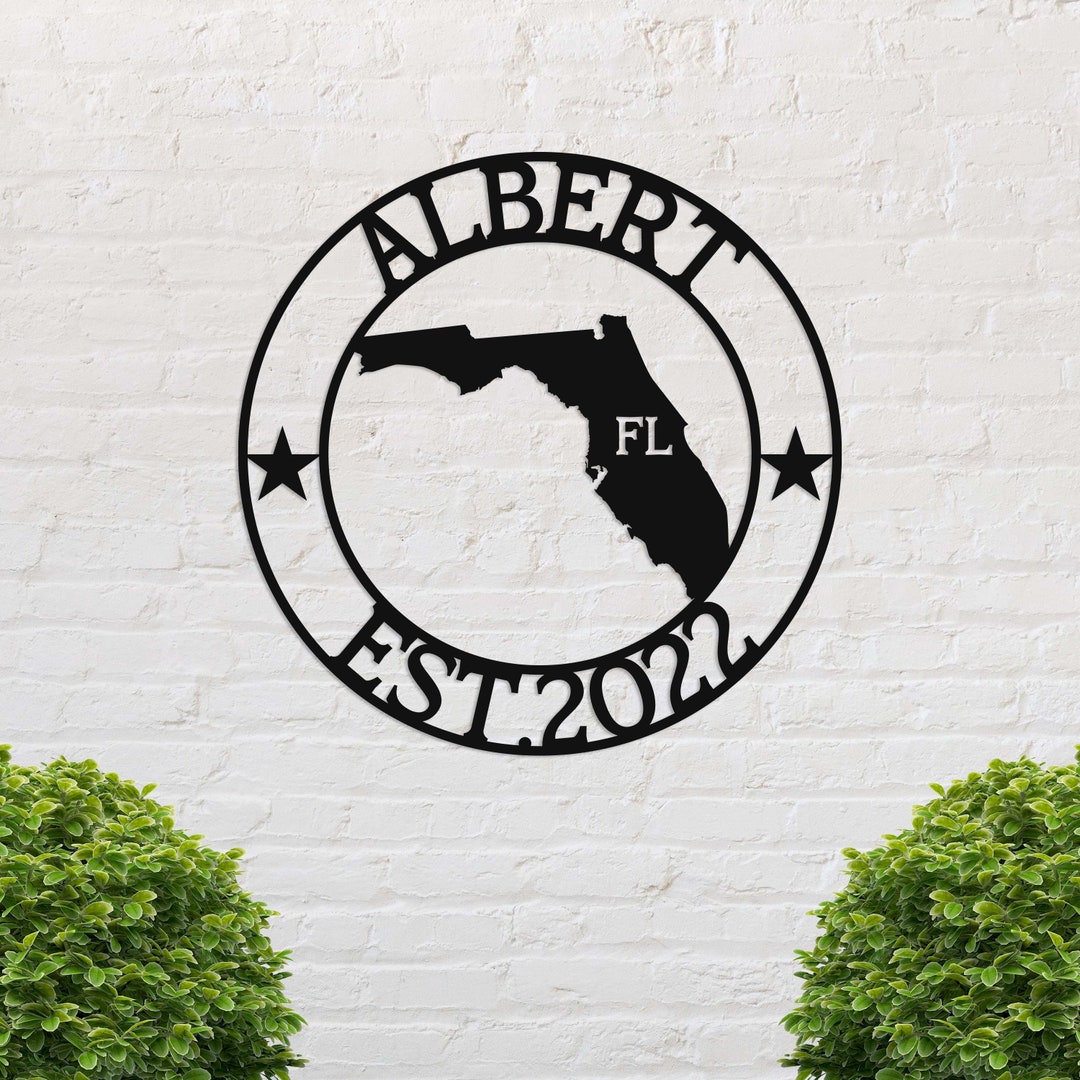 Florida Custom Metal Sign, Fl State Sign, Florida Welcome Sign, Metal ...