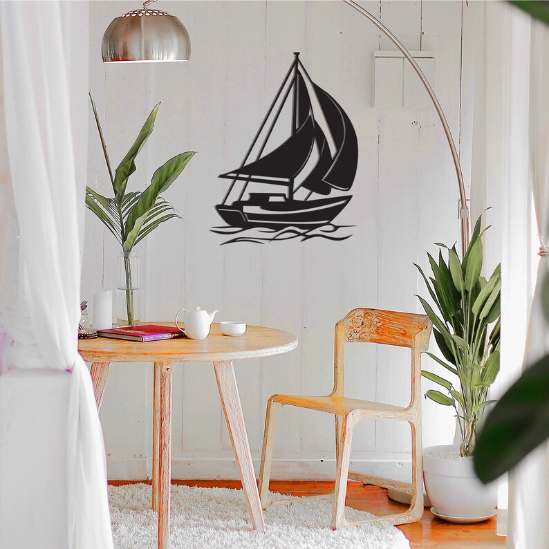 Boat Wall Decor Ship Metal Wall Art Nautical Decor Navy - Etsy
