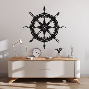 Ship Wheel Metal Wall Decor, Decorative Ships Wheel, Ocean Wall Art ...