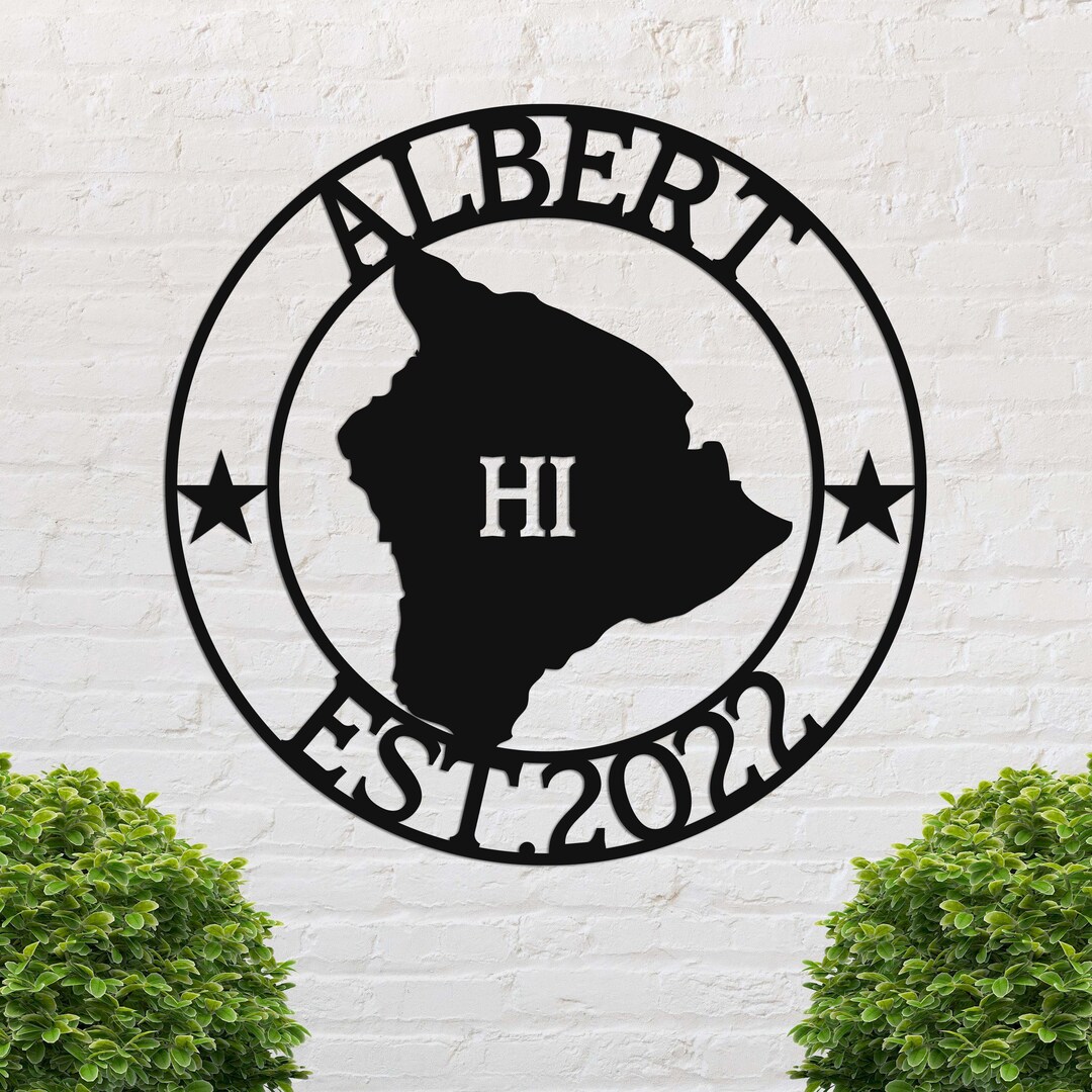 Hawaii Custom Metal Sign, Hi State Sign, Hawaii Welcome Sign, Metal ...