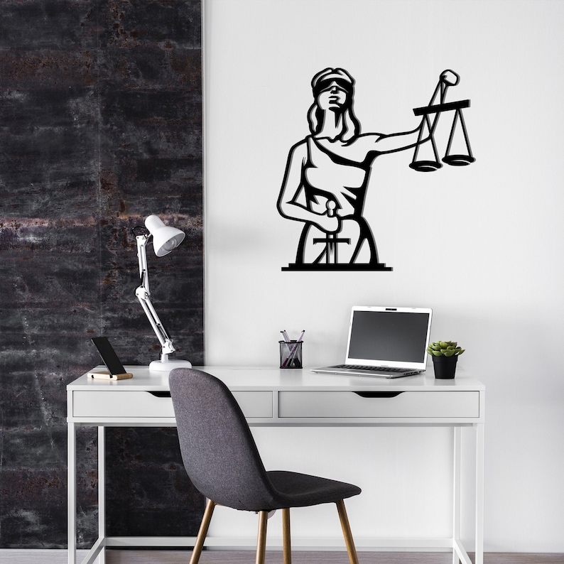 Lady Justice Wall Decor Themis Metal Wall Art Metal Wall | Etsy
