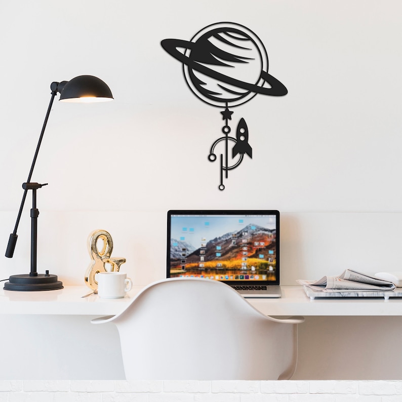 Saturn Wall Art Metal Wall Decor Metal Wall Art Rocket Wall | Etsy