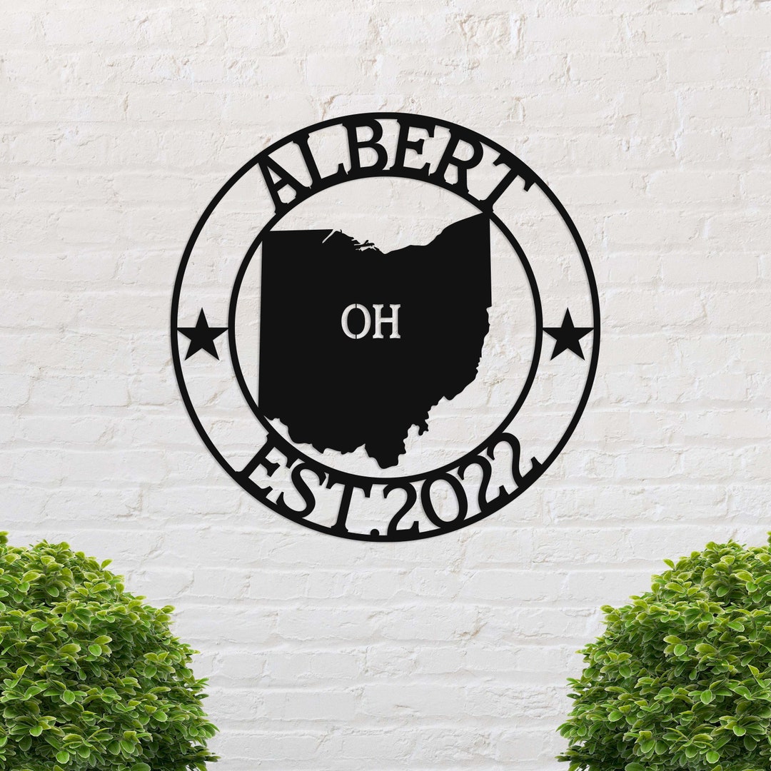 Ohio Custom Metal Sign, Oh State Sign, Ohio Welcome Sign, Metal Name ...