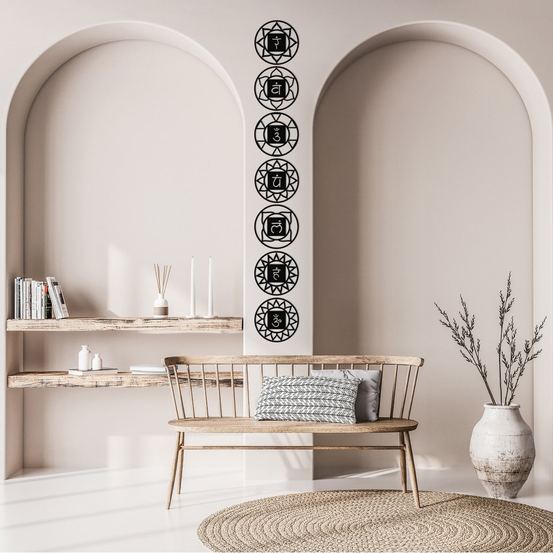 Colorful 7 Chakras Metal Wall Art, Metal Chakra Wall Art, Chakra Wall ...