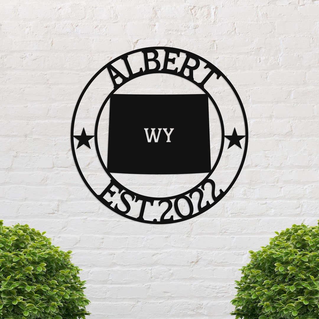 Wyoming Custom Metal Sign, Wy State Sign, Wyoming Welcome Sign, Metal ...