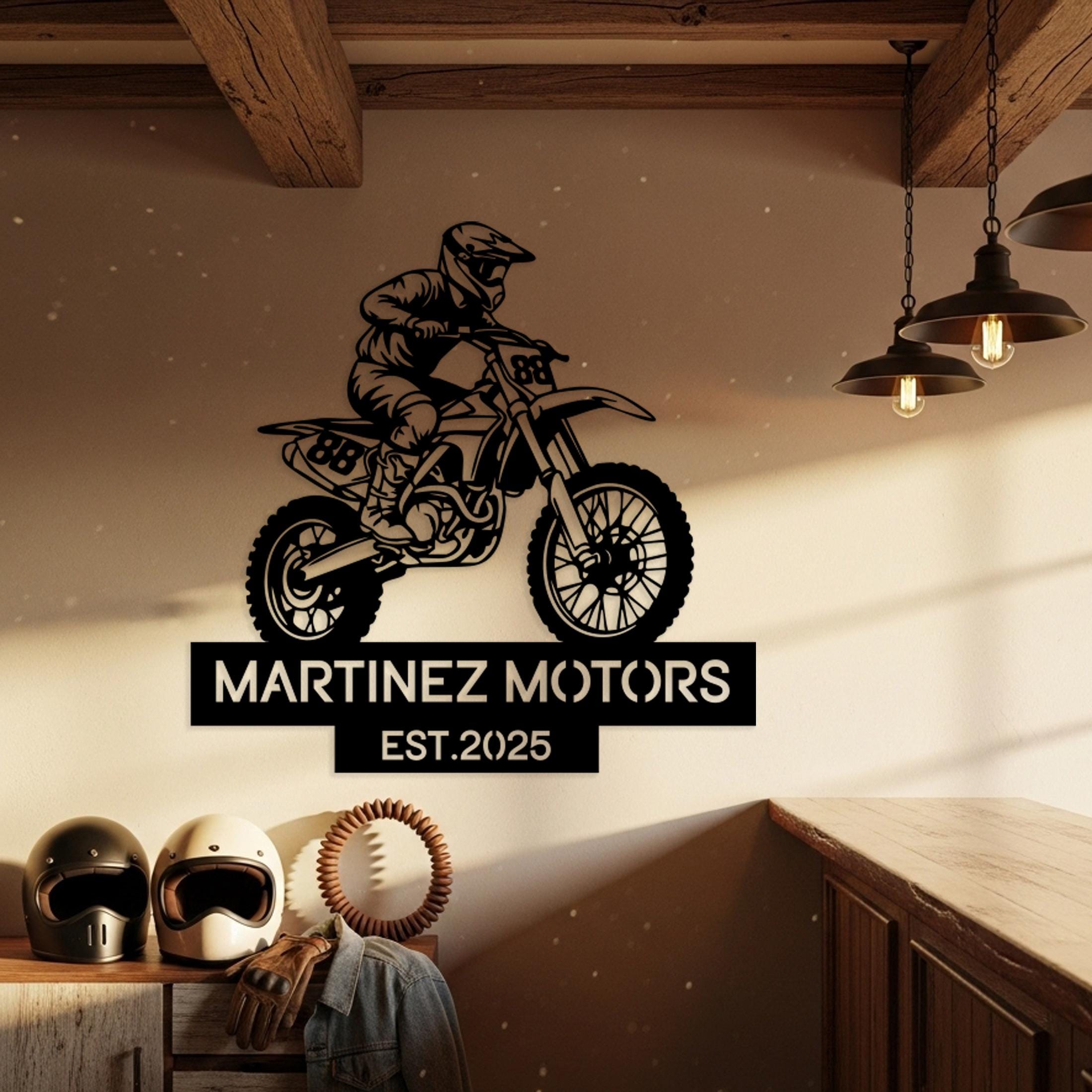 Custom Motocross Metal Sign, Dirt Bike Rider Wall Art, Personalized Off ...