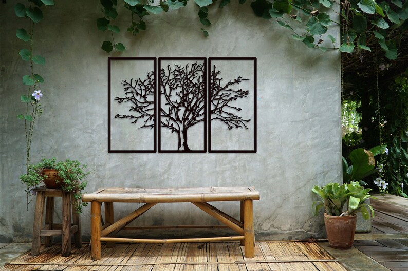 Tree Panel Metal Wall Decor Modern Living Room Wall Decor | Etsy
