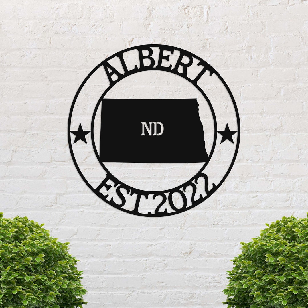 North Dakota Custom Metal Sign, Nd State Sign, North Dakota Welcome ...