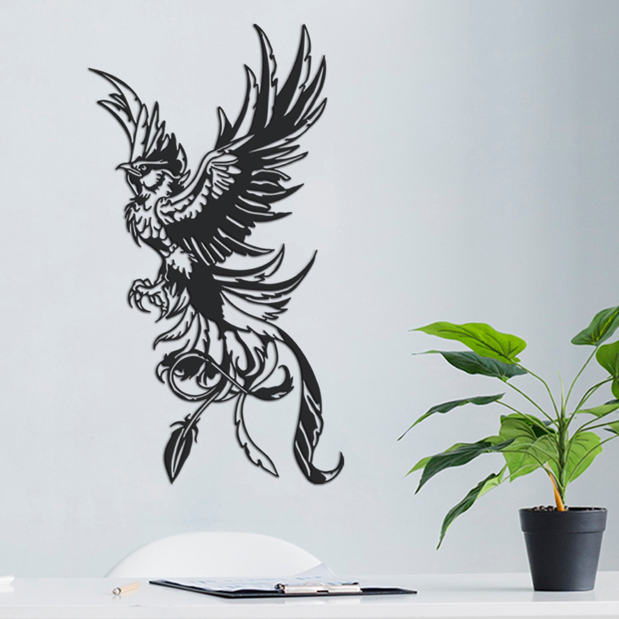 Phoenix Wall Decormetal Wall Artmetal Wall Decormetal Wall | Etsy