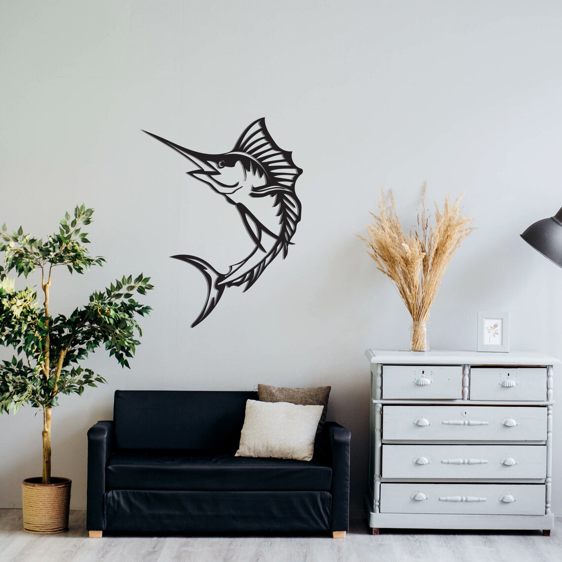 Swordfish Metal Wall Decor Metal Wall Art Minimalist Design - Etsy