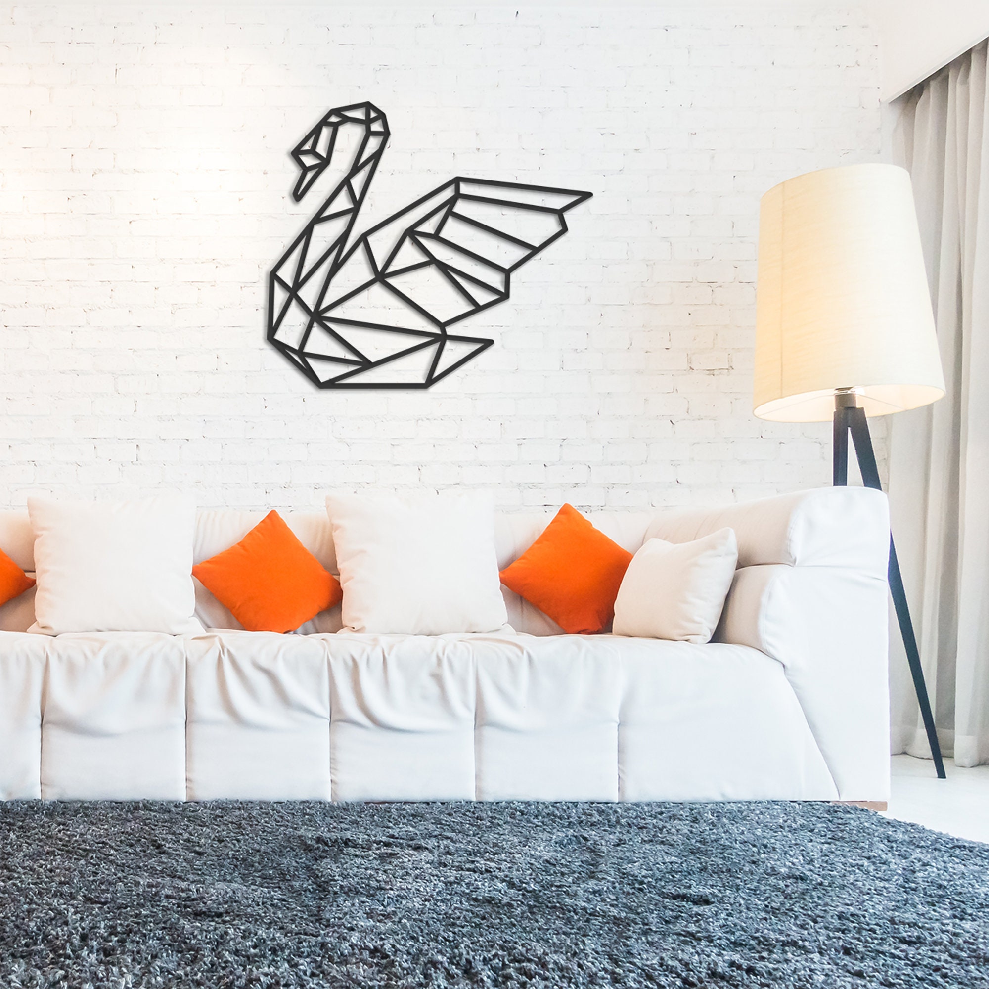 Geometric Swan Wall Art Metal Wall Decor Metal Wall Art | Etsy