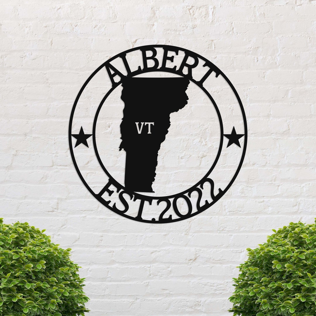 Vermont Custom Metal Sign, Vt State Sign, Vermont Welcome Sign, Metal ...
