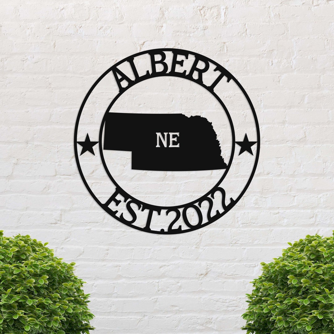 Nebraska Custom Metal Sign, Ne State Sign, Nebraska Welcome Sign, Metal ...