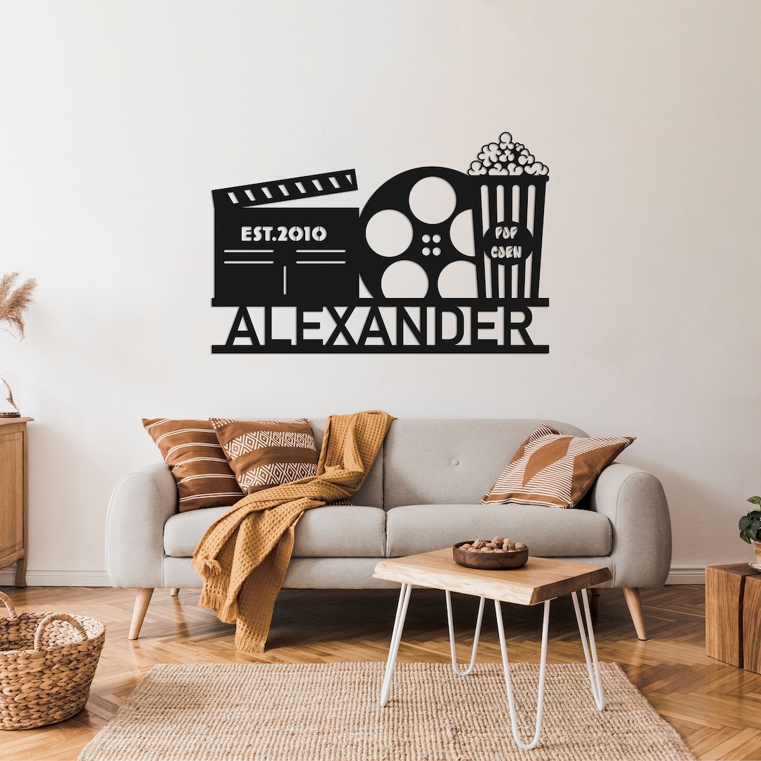 Custom Cinema Metal Wall Art, Personalized Cinema Wall Decor, Custom ...