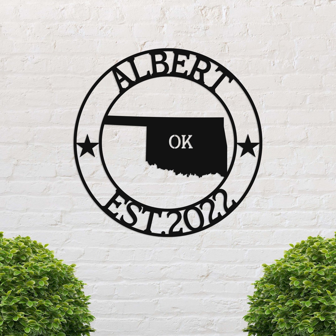 Oklahoma Custom Metal Sign, Ok State Sign, Oklahoma Welcome Sign, Metal ...