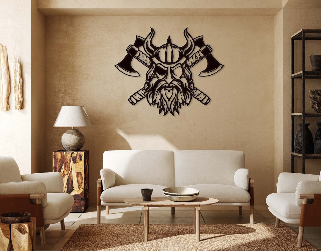 Odin Metal Wall Decor, Viking Axe Home Decor, Norse Metal Wall Art ...