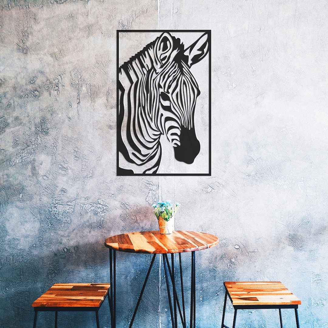 Zebra Wall Decor, Metal Wall Art,metal Wall Decor, Minimalist Design ...