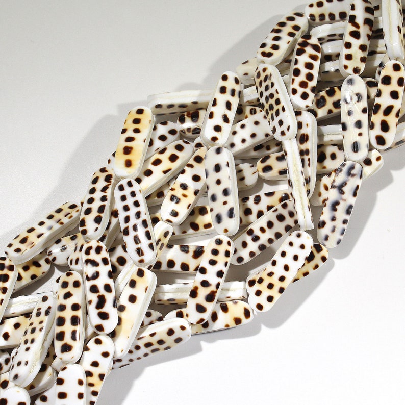 Natural Polka Dot Conus Shell Oval Beads 9 X 28 Mm 16 Inch - Etsy