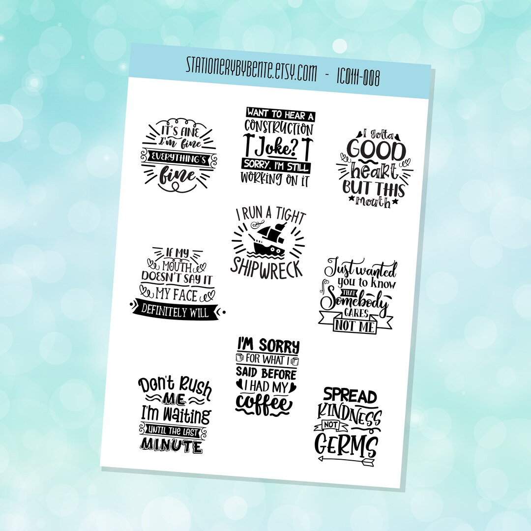 Sassy Quote Stickers Motivational Stickers Sassy - Etsy