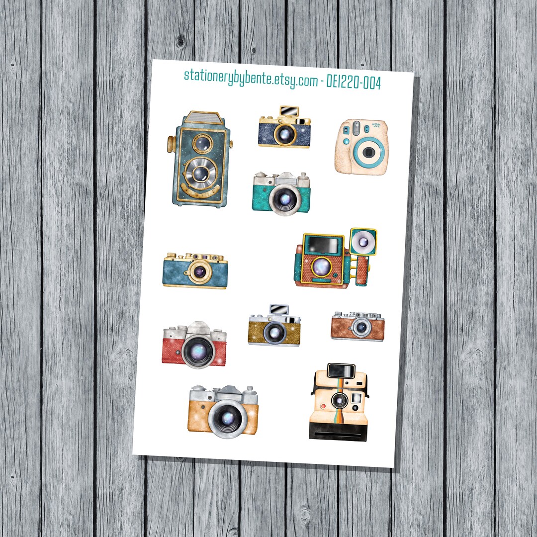 Retro Camera Stickers Decorative Retro Cameras Planner Stickers, Deco ...