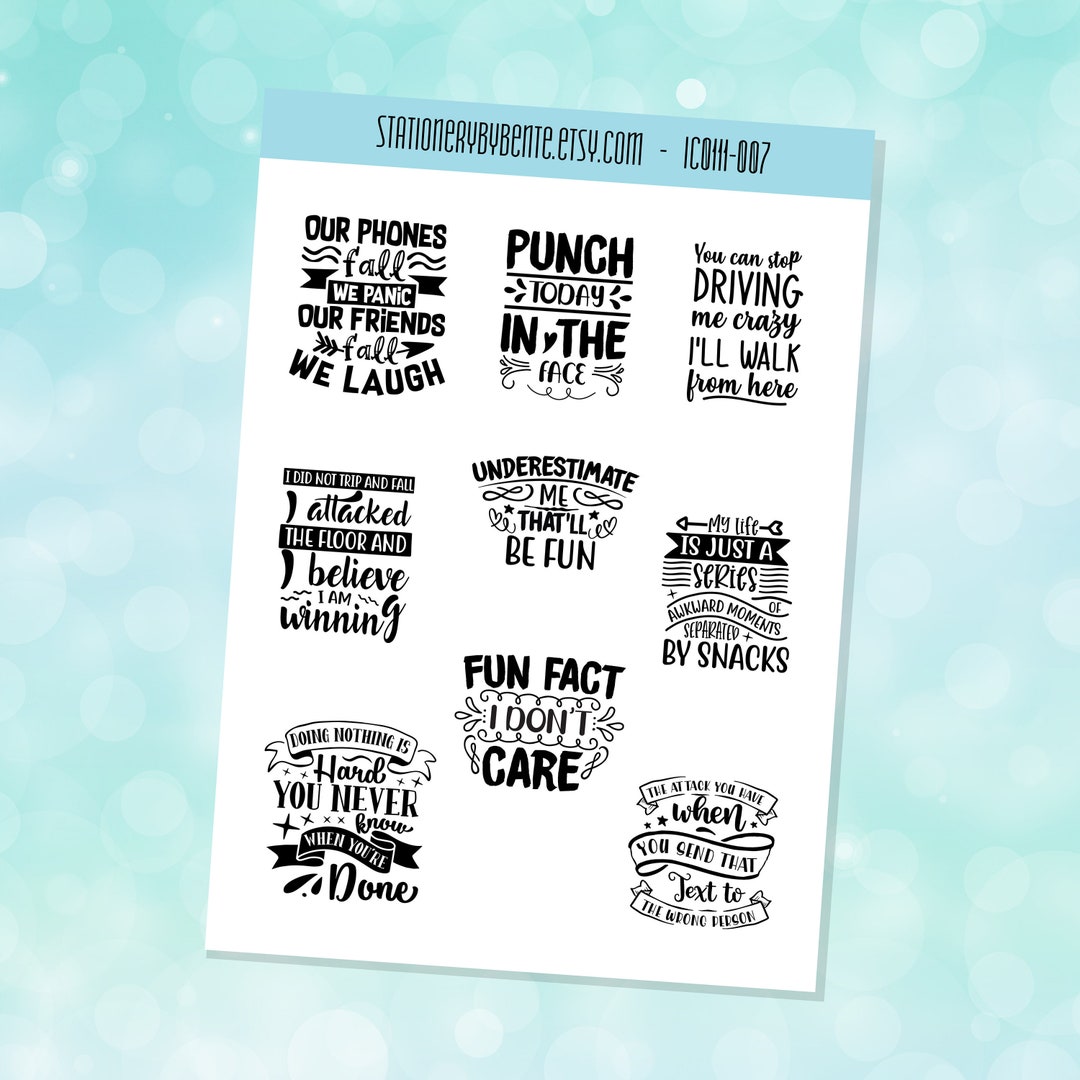 Sassy Quote Stickers Motivational Stickers Sassy - Etsy